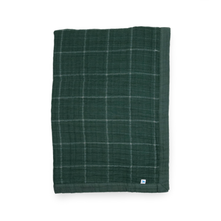 Cotton Muslin Baby Quilt - Evergreen Plaid – Little Unicorn USA