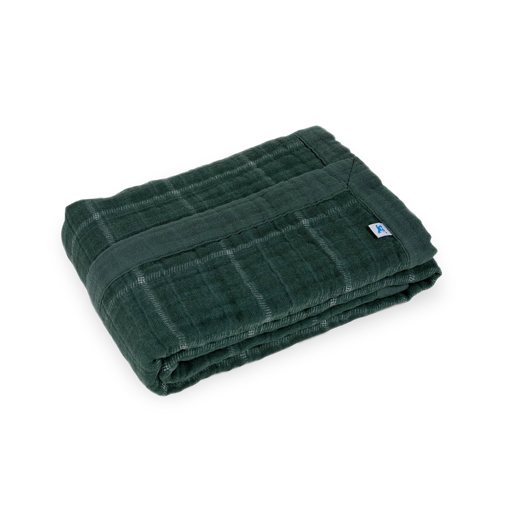 Cotton Muslin Baby Quilt - Evergreen Plaid – Little Unicorn USA