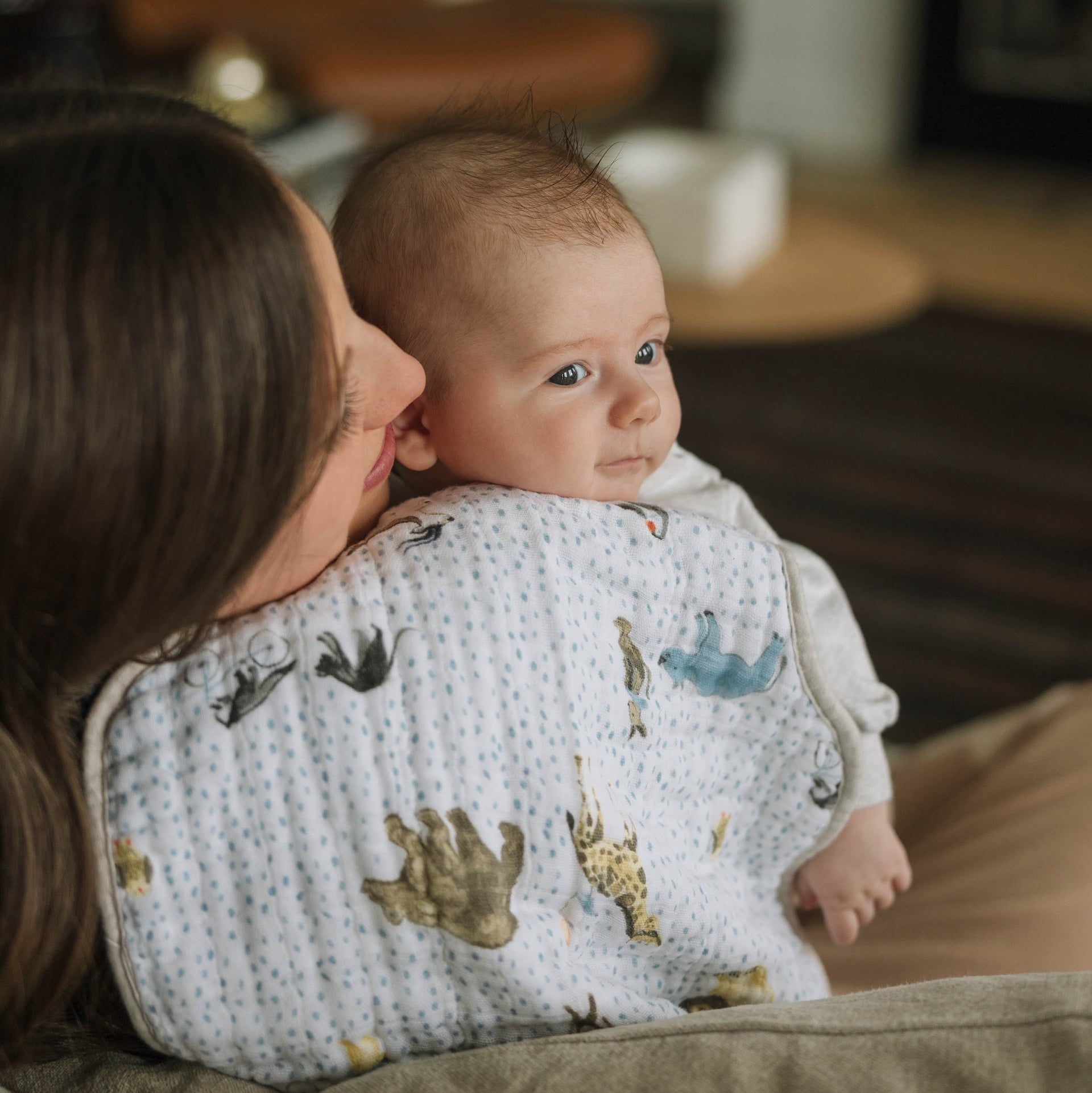 Cotton Muslin Burp Cloth - Party Animals – Little Unicorn USA