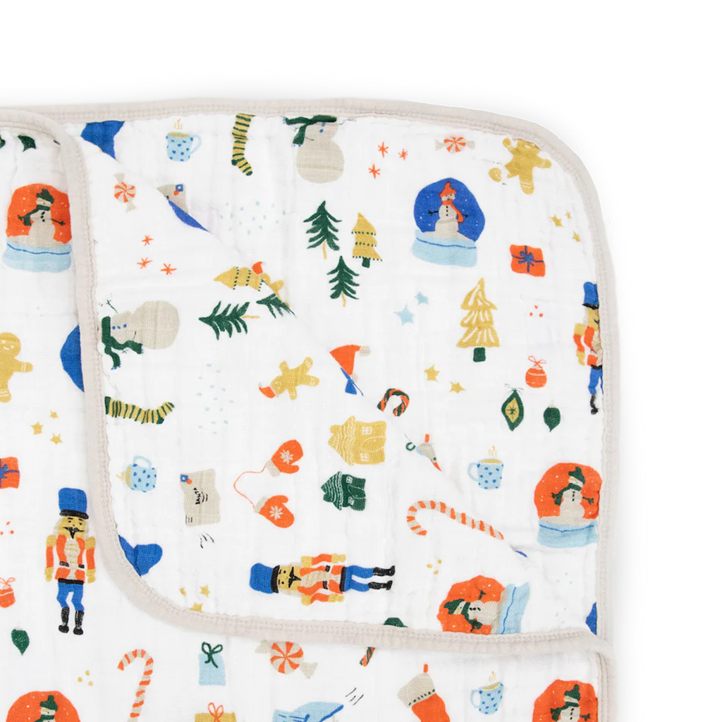 Christmas Themed Quilt | Cotton Muslin Blankets | Little Unicorn USA
