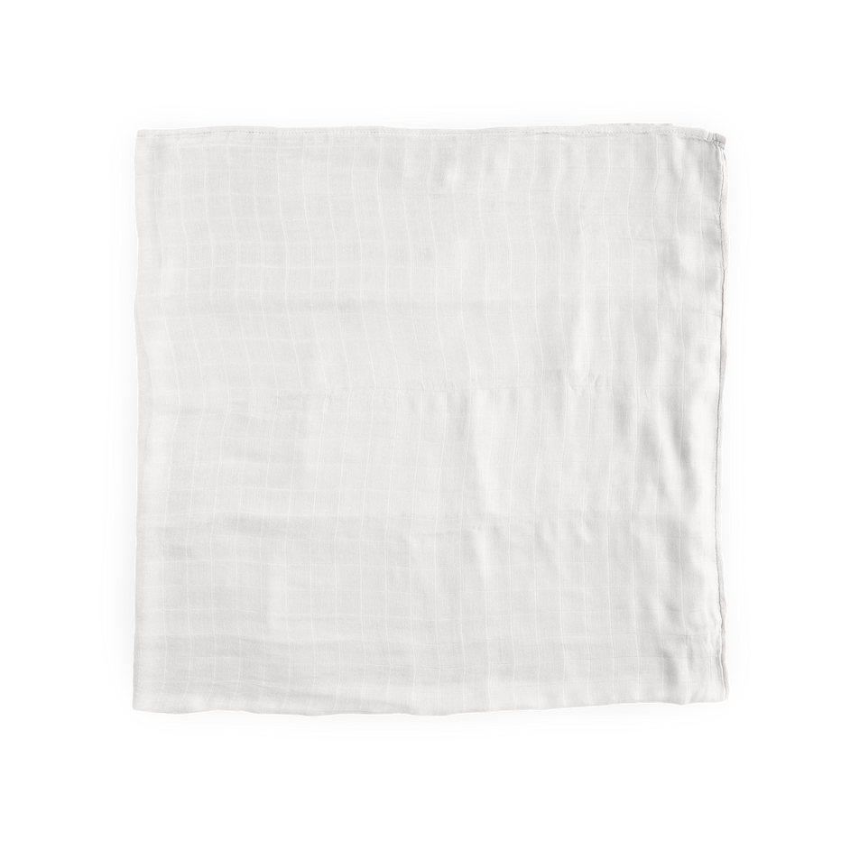 White Muslin Swaddle Blanket | Deluxe Bamboo Baby Swaddle | Little ...