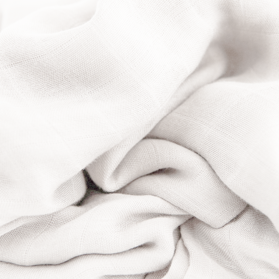 White Muslin Swaddle Blanket | Deluxe Bamboo Baby Swaddle | Little ...