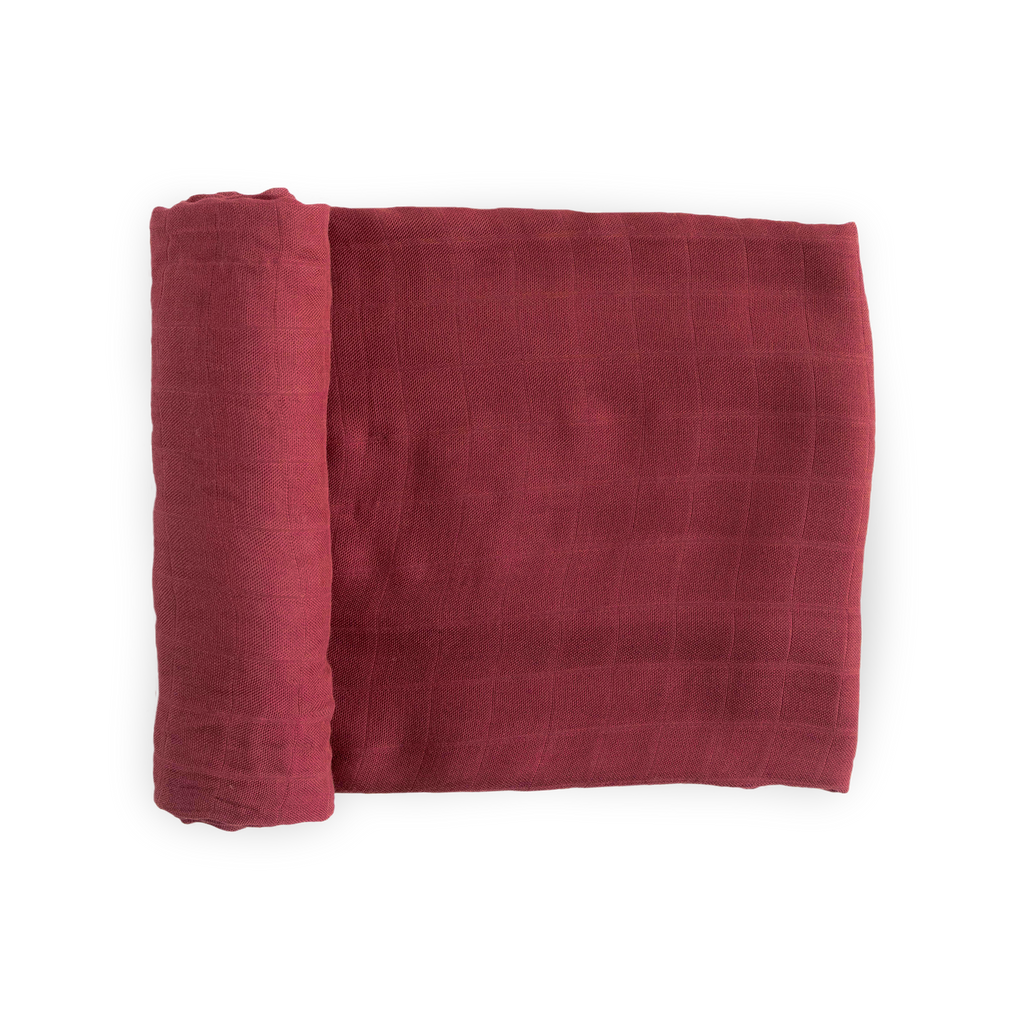 Deluxe Muslin Swaddle Blanket - Dusty Maroon – Little Unicorn USA