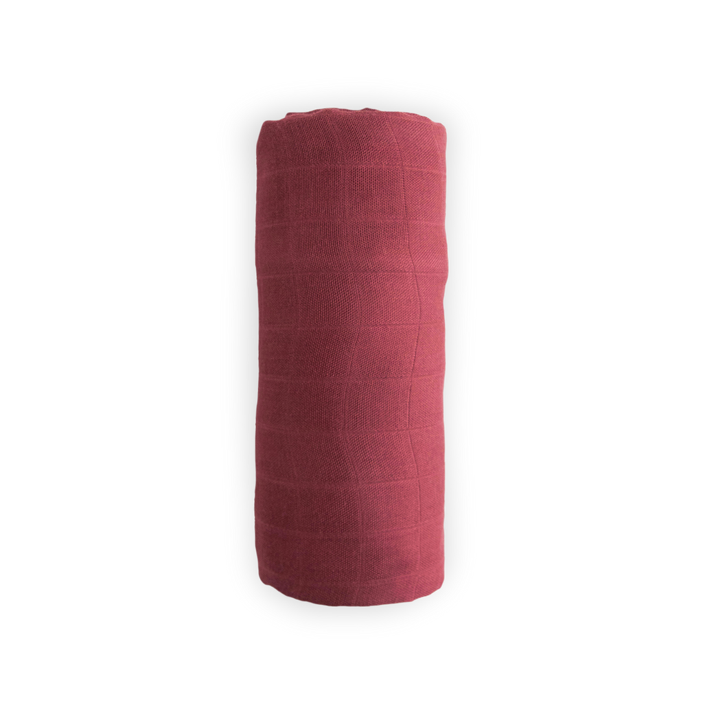 Deluxe Muslin Swaddle Blanket - Dusty Maroon – Little Unicorn USA