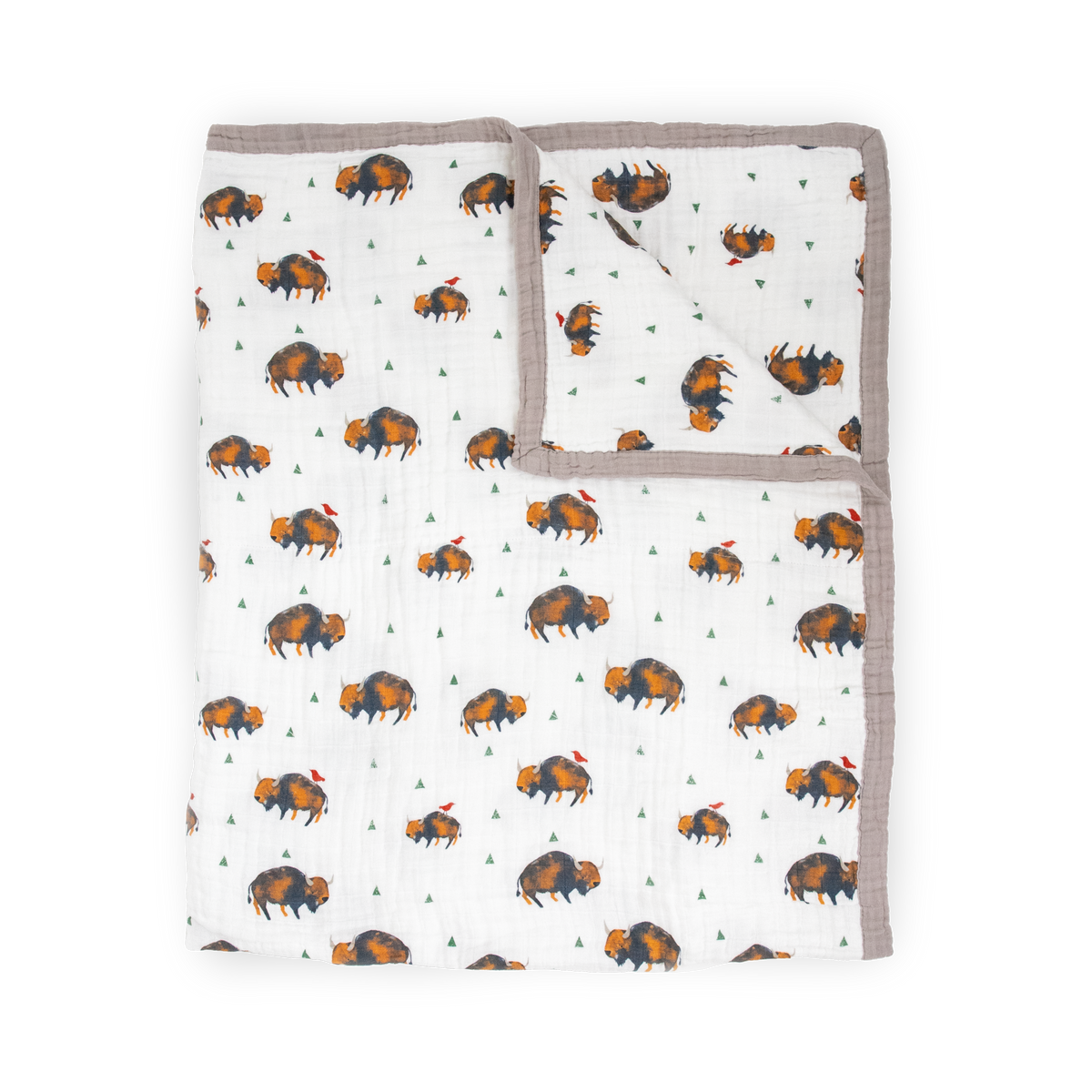 Cotton Muslin Throw Blanket - Bison – Little Unicorn USA