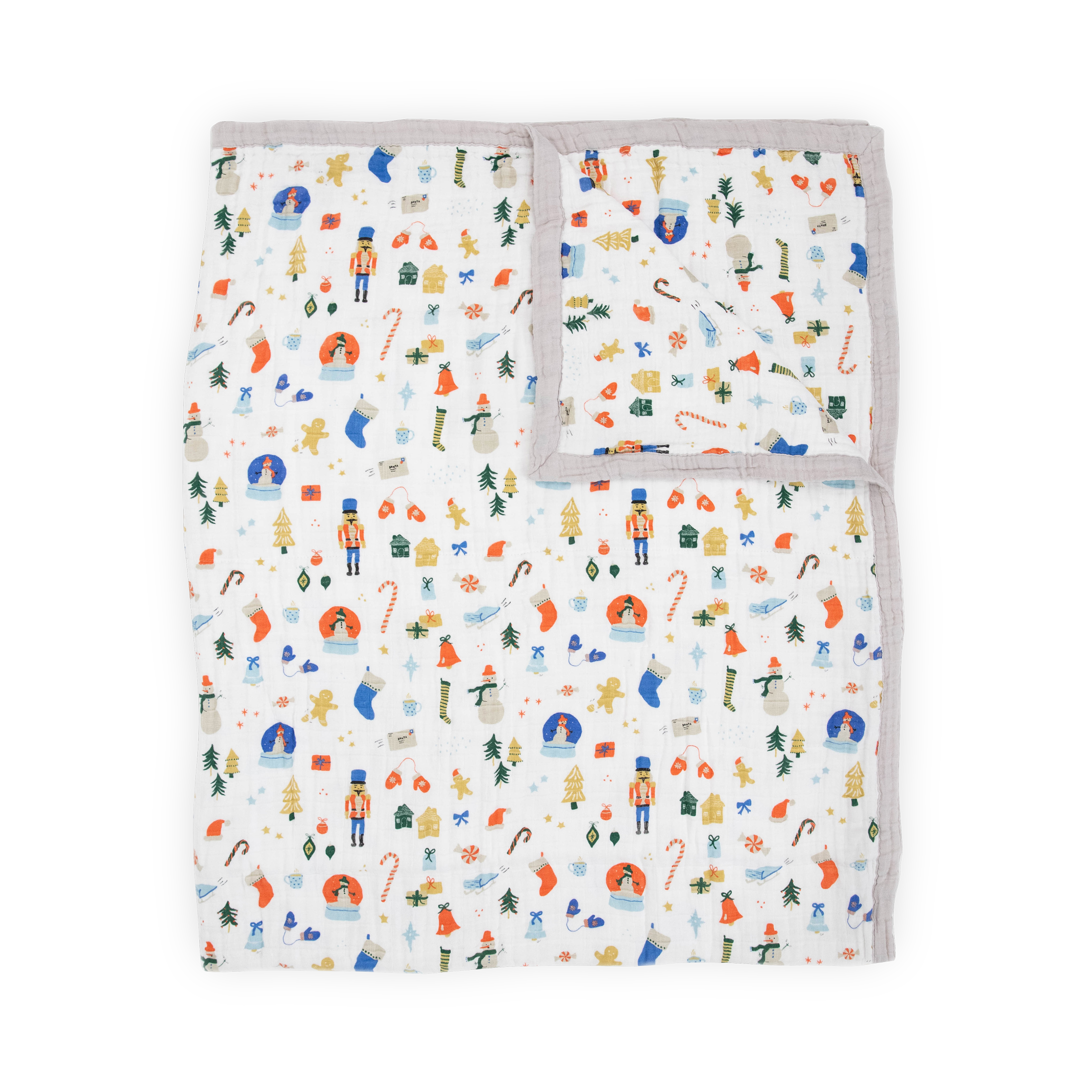Cotton Muslin Quilted Throw - Christmas Time – Little Unicorn USA