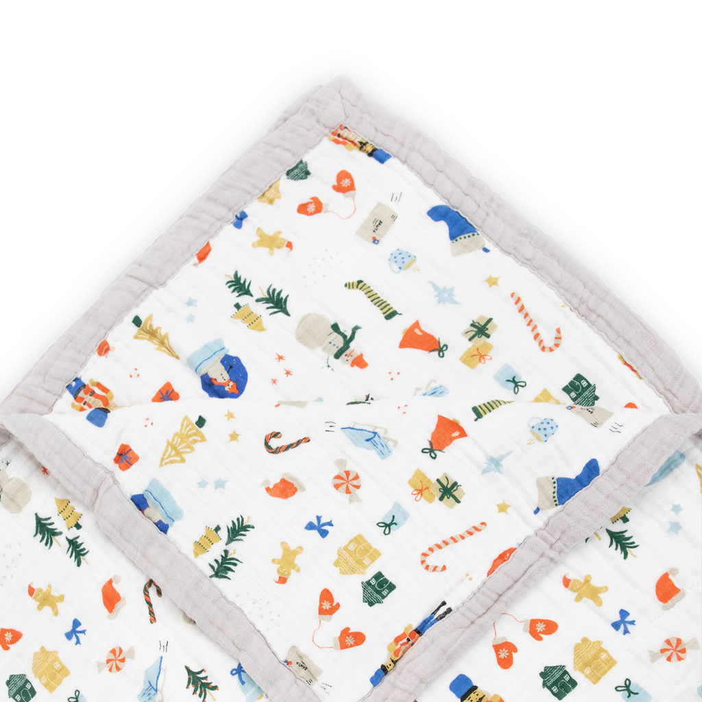 Cotton Muslin Quilted Throw - Christmas Time – Little Unicorn USA