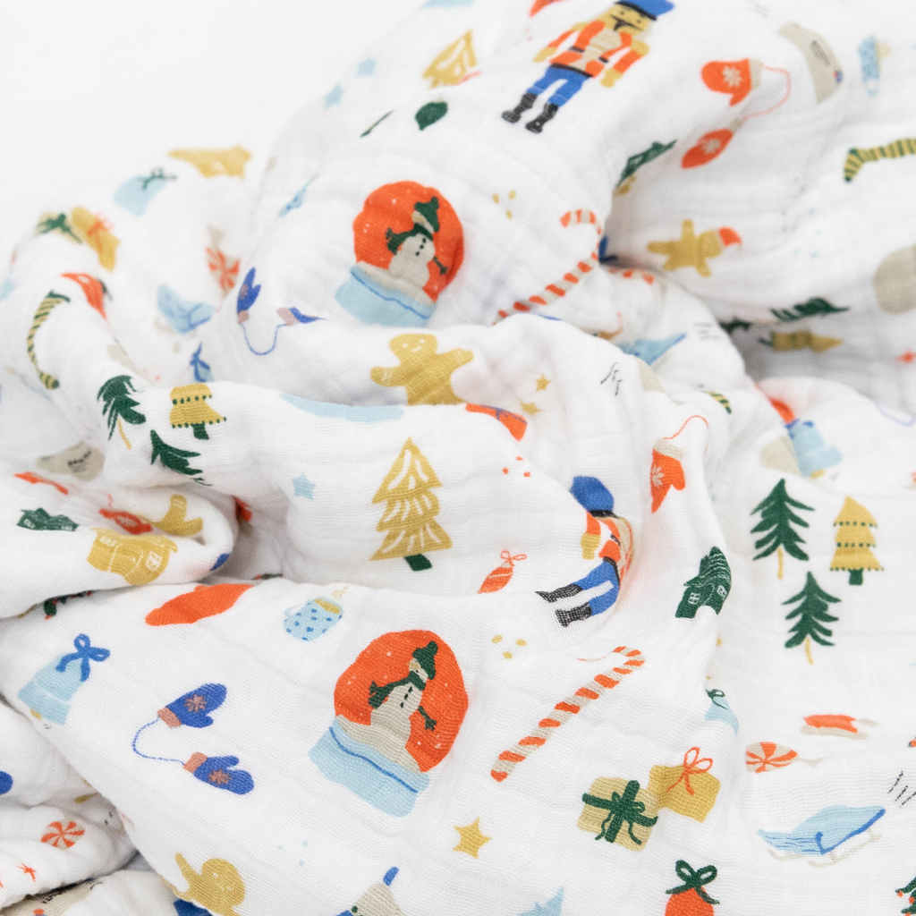 Cotton Muslin Quilted Throw - Christmas Time – Little Unicorn USA