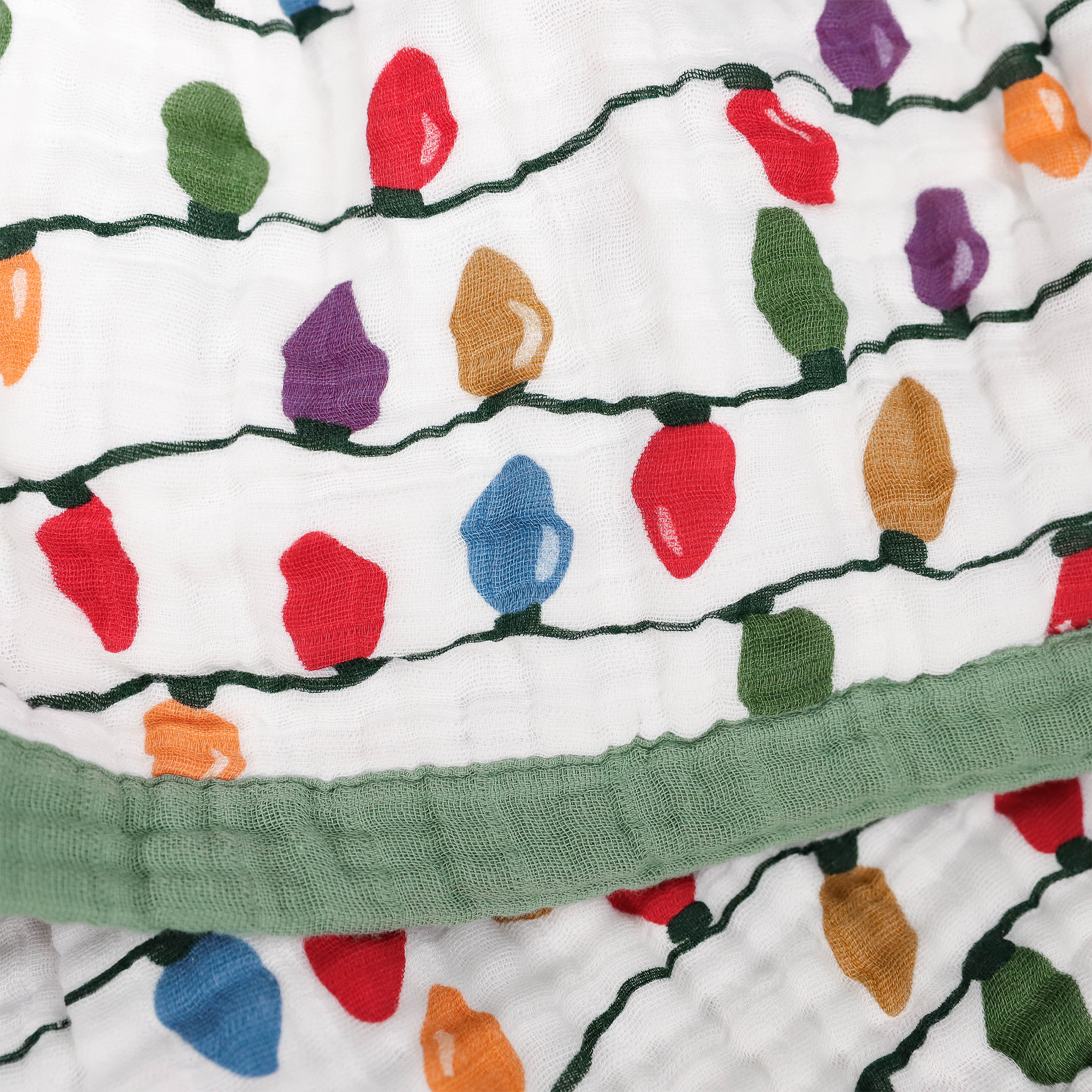 Cotton Muslin Quilted Throw - Christmas Bulbs – Little Unicorn USA