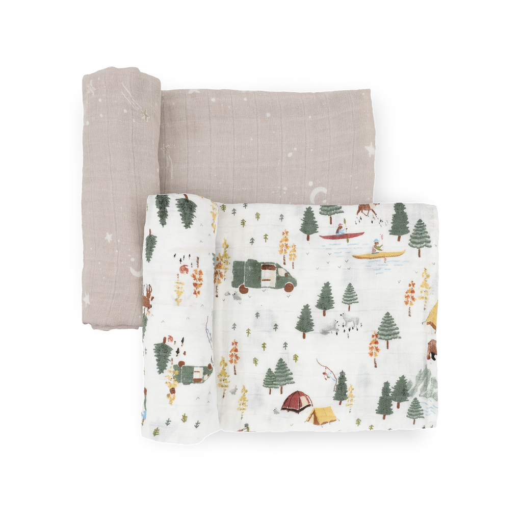 Organic Cotton Muslin Swaddle Blanket 2 Pack - Alpine Adventure ...