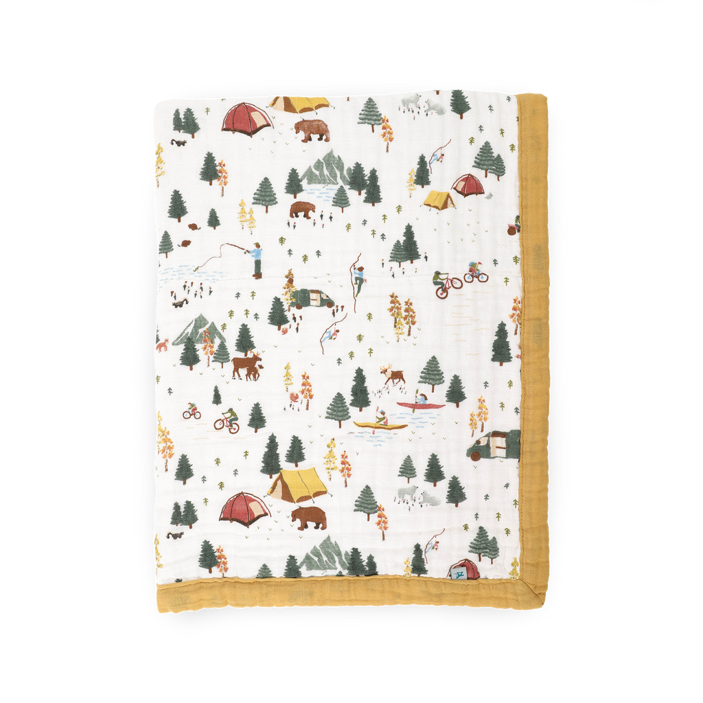 Organic Cotton Muslin Baby Quilt - Alpine Adventure – Little Unicorn USA