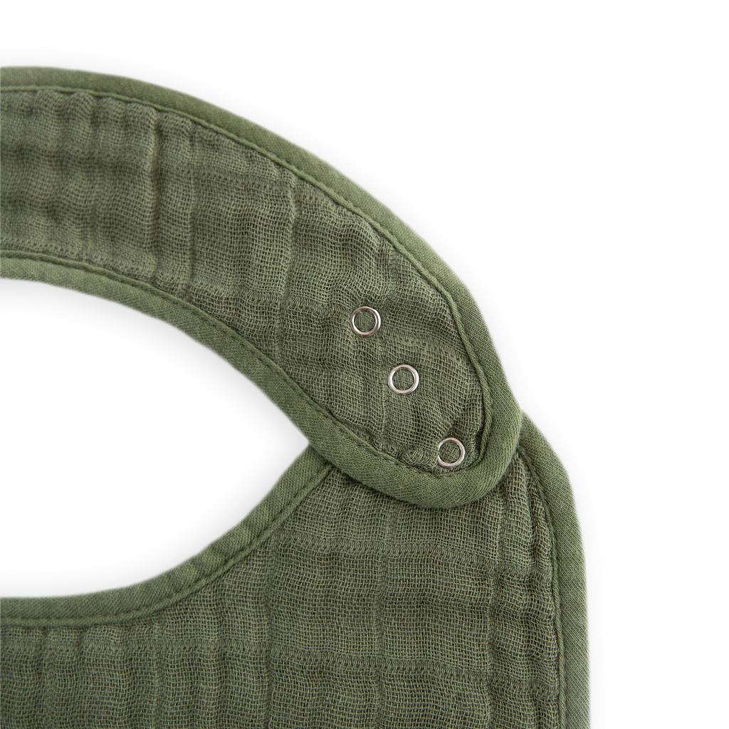 Cotton Muslin Classic Bib 3 Pack | Fern Colored Bibs | Little Unicorn USA