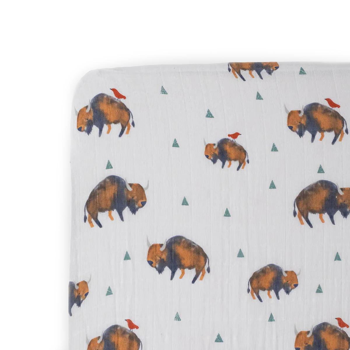 Bison Print Crib Sheet | Cotton Muslin Bedding | Little Unicorn USA