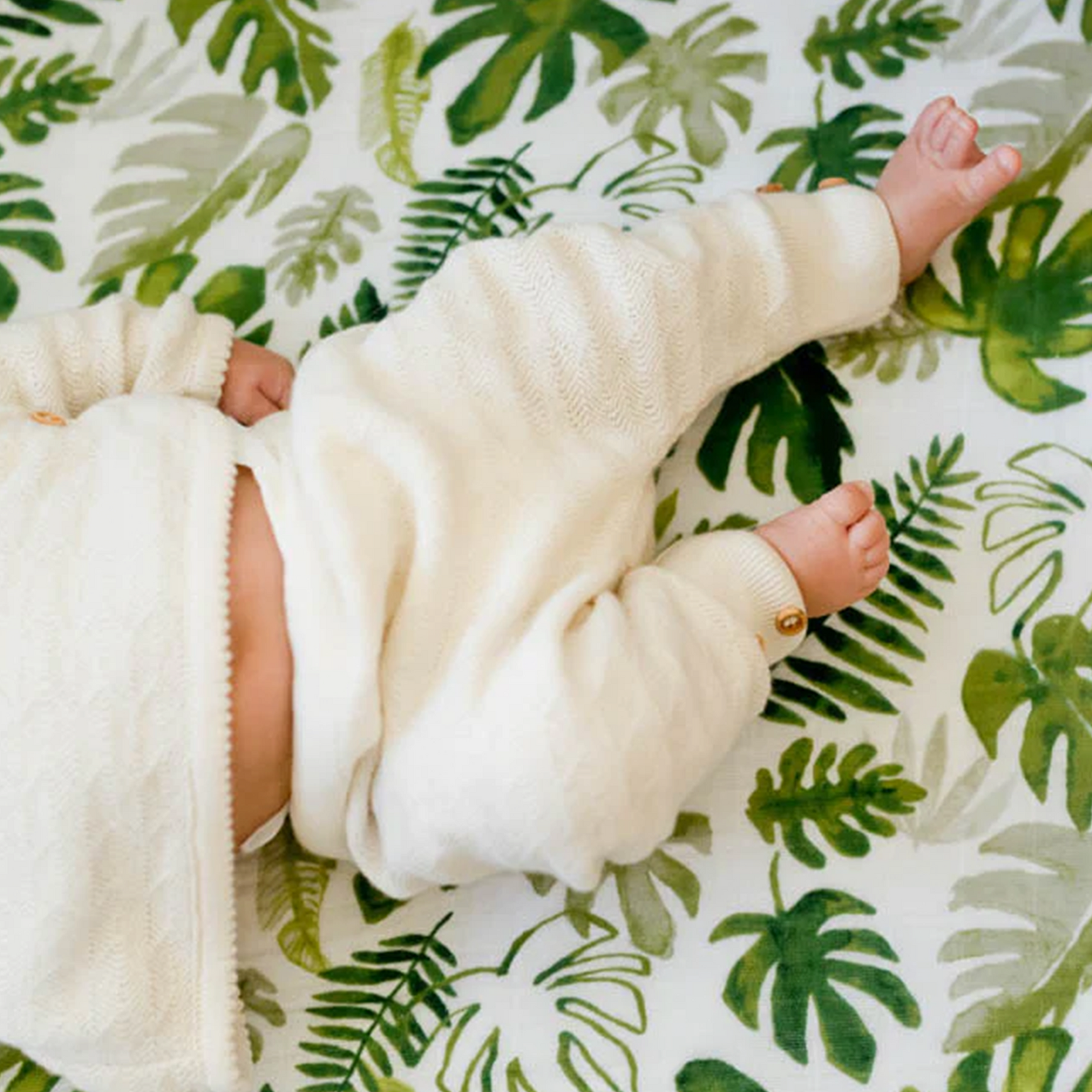 Cotton Muslin Crib Sheet - Tropical Leaf – Little Unicorn USA Cotton Muslin Crib Sheet - Tropical Leaf – Little Unicorn USA