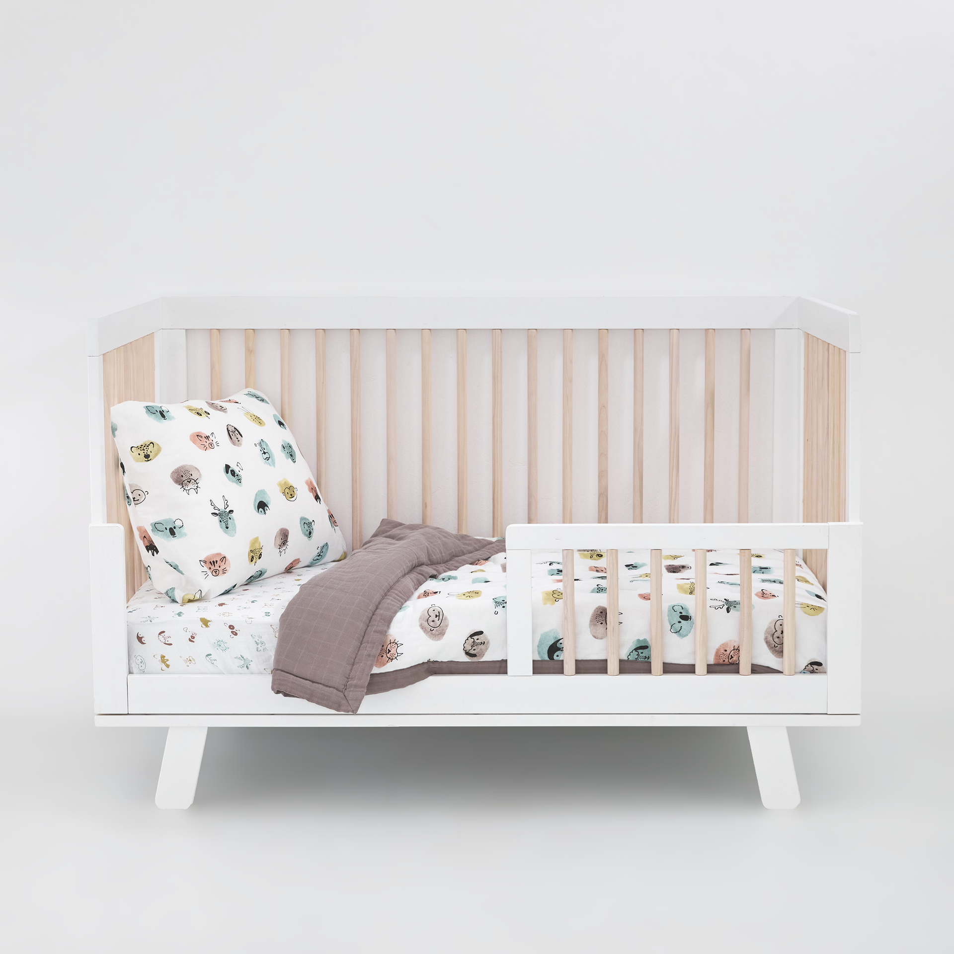 Cotton Muslin Toddler Bedding 3 Piece Set - Watercolor Critters ...