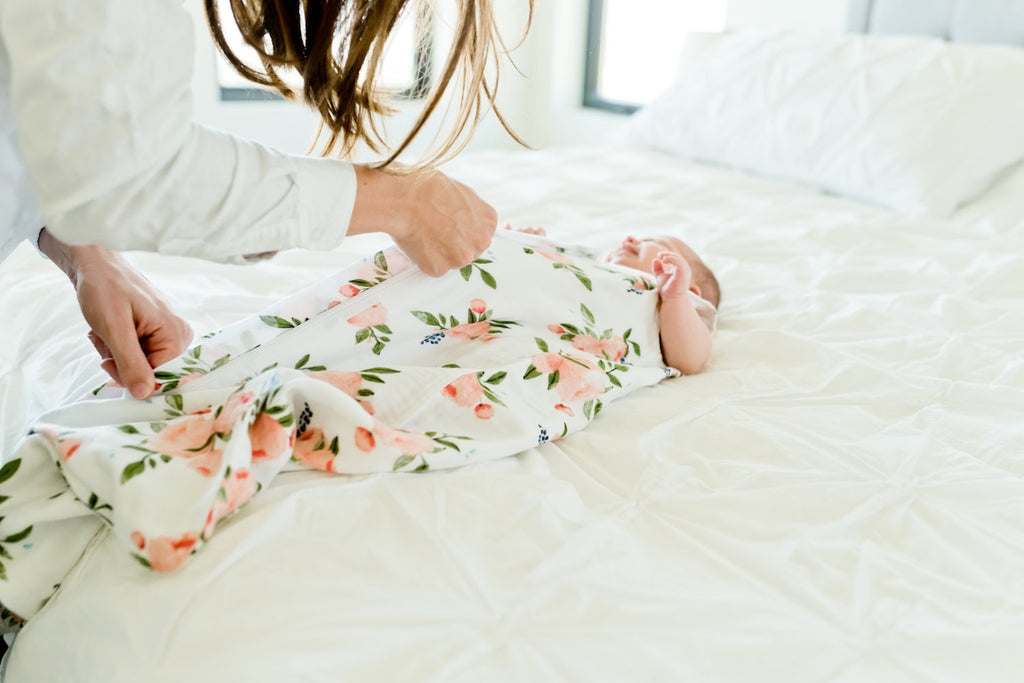 Watercolor Roses Cotton Sleep Bag for Babies | Little Unicorn USA